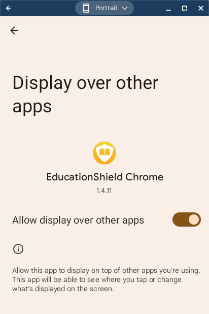 EducationShield Chrome: How to Enable Overlay Permissions